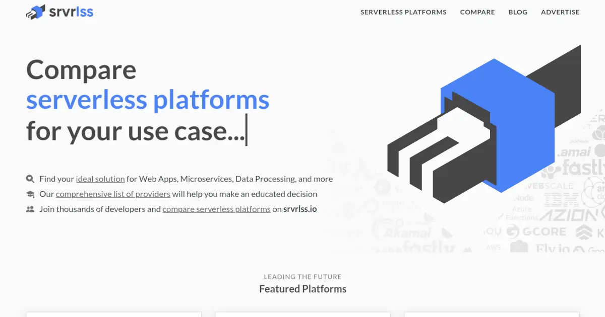 Compare Serverless Platforms for Apps and Functions | srvrlss